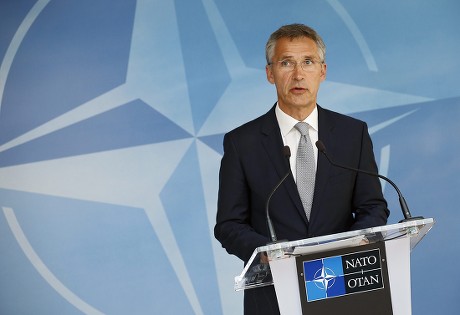 Nato Secretary General Jens Stoltenberg Holds Editorial Stock Photo ...
