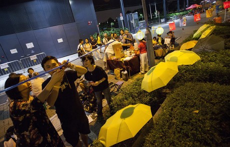 Prodemocracy Protesters Hang Lanterns Mark Chinese Editorial Stock ...