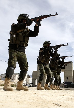 Palestinian National Security Members Aim Their Editorial Stock Photo ...