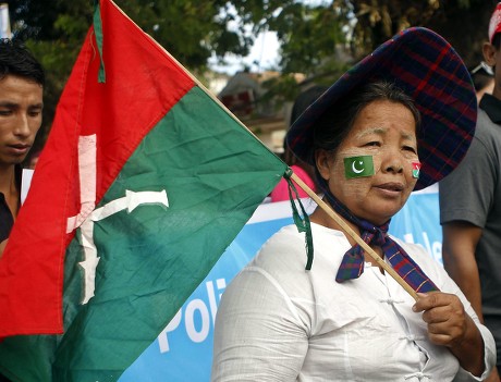 Kachin Woman Wears Islam Religion Sticker Editorial Stock Photo - Stock ...