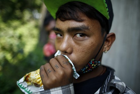 Nepalese Street Child Sniffs Dendrite Glue Editorial Stock Photo ...