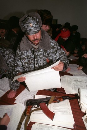 Russian Army Officer Reads Voting Ballot Editorial Stock Photo - Stock ...