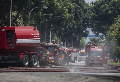 Row Firefighting Vehicles Parked Front Eco Editorial Stock Photo ...
