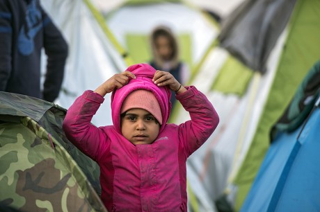 Refugee Children Run Around Volunteer Who Editorial Stock Photo - Stock ...
