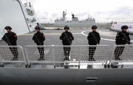 Armed Chinese Navy Soldiers Line On Editorial Stock Photo - Stock Image ...