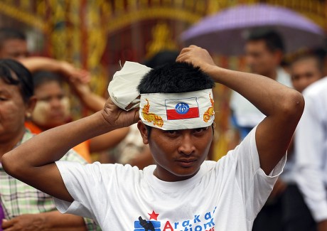 Rakhine Ethnic Wears Rakhine National Flag Editorial Stock Photo ...