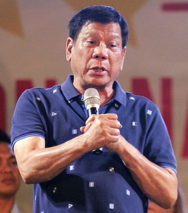Filipino Presidentelect Rodrigo Duterte Speaks Supporters Editorial ...