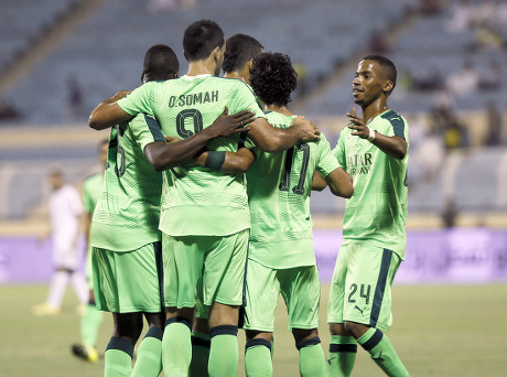 Alahli Players Celebrate Goal During Saudi Editorial Stock Photo ...
