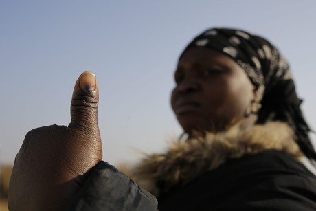 Voter Displays Her Inked Thumb After Editorial Stock Photo - Stock ...