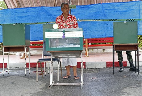 Thai Electoral Official Stands Behind Ballot Editorial Stock Photo ...