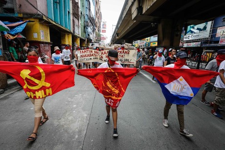 Filipino Communists Hold Banners Flags They Editorial Stock Photo ...