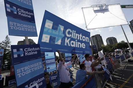Supporters Hold Political Signs Outside Student Editorial Stock Photo ...