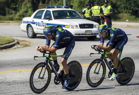 Riders Movistar Team Ride Team Time Editorial Stock Photo - Stock Image ...