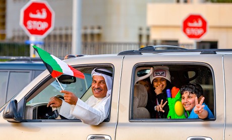 Kuwaiti Man Waves National Flag Kuwaitis Editorial Stock Photo - Stock ...