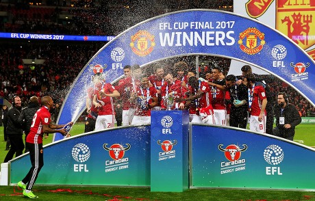 Manchester United Celebrate Lifting Efl Trophy Editorial Stock Photo ...