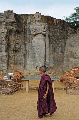 Polonnaruwa Gal Vihara Standing Buddha 7m Editorial Stock Photo - Stock ...