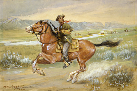 Pony Express Rider Painted 1934 Sending Editorial Stock Photo - Stock ...