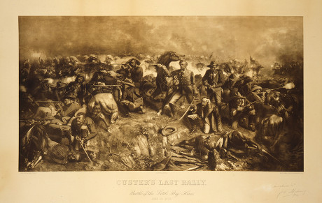 Custers Last Rally 1881 Sepia Toned Editorial Stock Photo - Stock Image ...