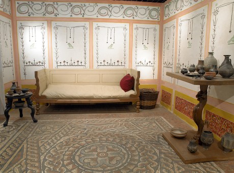 Reconstructed Roman Living Room Showing Wall Editorial Stock Photo ...