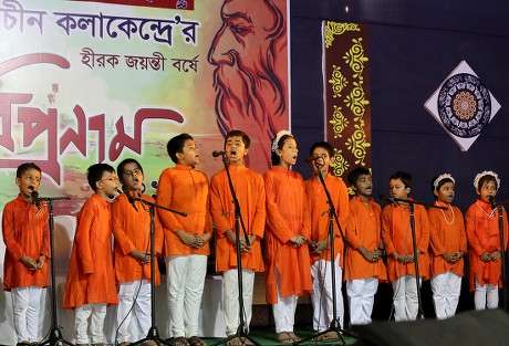 Indian Students Perform Tagores Song During Editorial Stock Photo ...