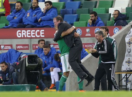 Josh Magennis Northern Ireland Celebrates Northern Editorial Stock ...