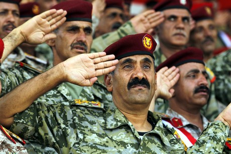Commanders Yemeni Army Salute During Military Editorial Stock Photo ...