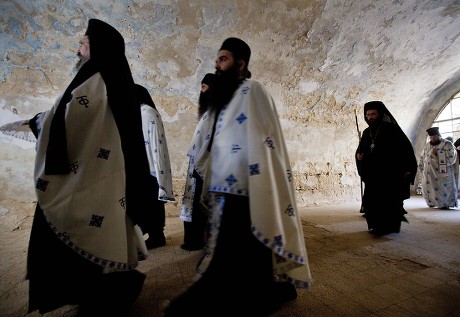 Greek Orthodox Priests Arrive St John Editorial Stock Photo - Stock ...