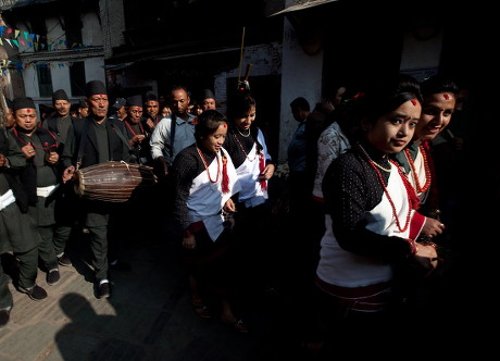 Young Newari Boys Girls Wearing Traditional Editorial Stock Photo ...