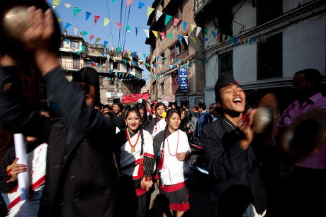 Young Newari Boys Girls Wearing Traditional Editorial Stock Photo ...