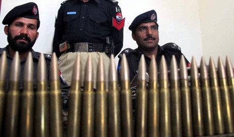 Pakistani Police Present Arms Ammunition Recovered Editorial Stock ...