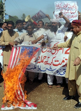 People Burn Mock Us Flag During Editorial Stock Photo - Stock Image ...