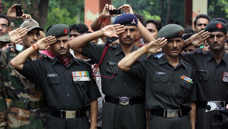Indian Army Personnel Salute They Pay Editorial Stock Photo - Stock ...