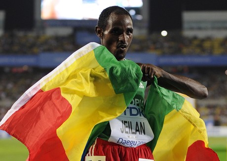 Ibrahim Jeilan Ethiopia Celebrates After Winning Editorial Stock Photo ...