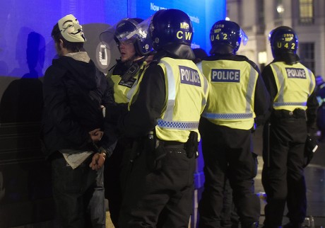 Police Arrest Protester Million Mask Demonstration Editorial Stock ...