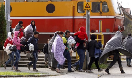 Refugees Cross Bridge Over Sutla River Editorial Stock Photo - Stock ...
