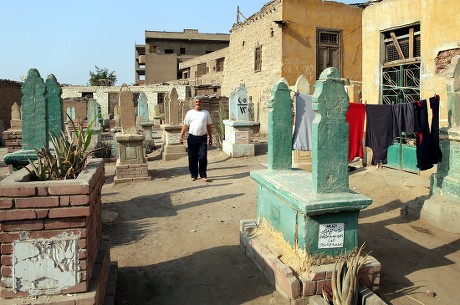 Egyptian Man Walks Amongst Tombstones City Editorial Stock Photo ...