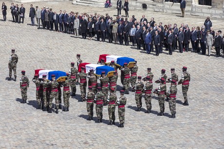 French Soldiers Carry Three Coffins Front Editorial Stock Photo - Stock ...