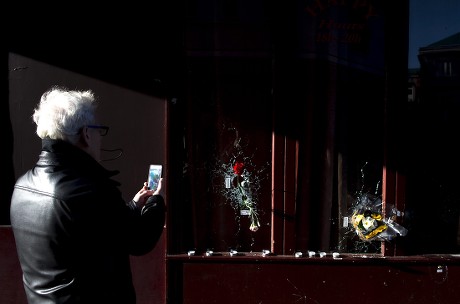 Roses Placed Bullet Holes Terrace Window Editorial Stock Photo - Stock ...