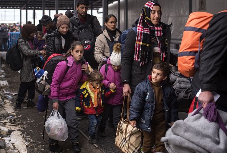 Refugees Wait On Greek Side Border Editorial Stock Photo Stock Image