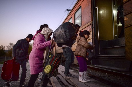 Migrants Board Train Heading Serbian Border Editorial Stock Photo ...