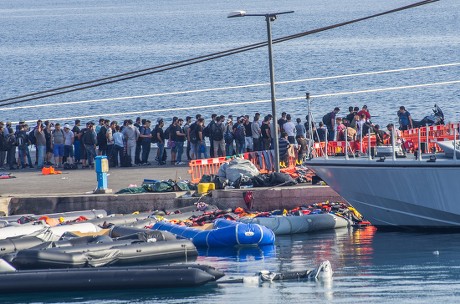 Syrian Refugees Wait Board Greek Cruise Editorial Stock Photo - Stock ...