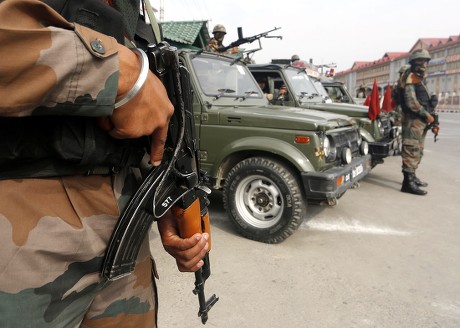 Indian Army Soldiers Stand Guard Outside Editorial Stock Photo - Stock ...