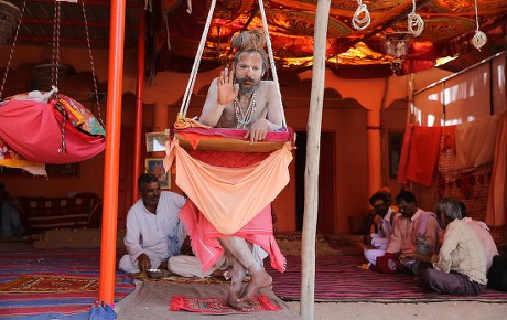 Indian Naga Sadhu Holy Man Poses Editorial Stock Photo - Stock Image ...