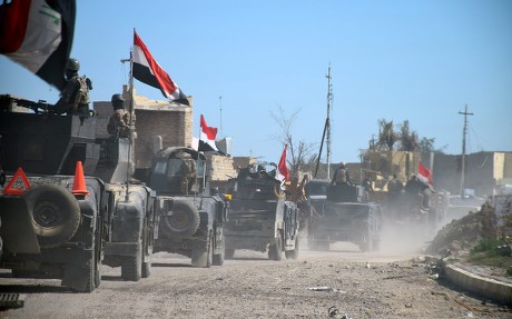 Iraqi Military Vehicles Troops Advance Towards Editorial Stock Photo ...