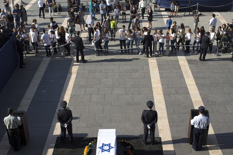 Israeli Honor Guards Stand Next Coffin Editorial Stock Photo - Stock ...