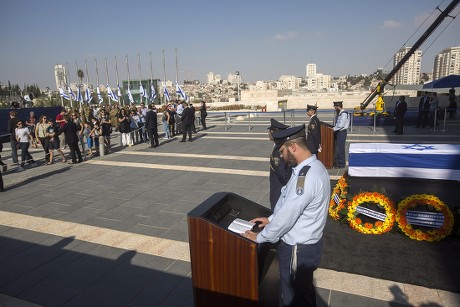 Israeli Honor Guards Stand Next Coffin Editorial Stock Photo - Stock ...