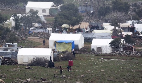 Syrians Next Tents Refugee Camp Next Editorial Stock Photo - Stock ...
