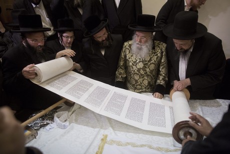 Ultraorthodox Jewish Rabbi Writes New Torah Editorial Stock Photo ...