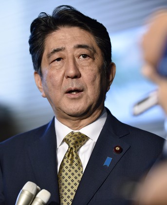 Japanese Prime Minister Shinzo Abe Speaks Editorial Stock Photo - Stock ...