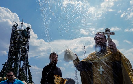 Orthodox Priests Bless Russian Soyuz Ms01 Editorial Stock Photo - Stock ...